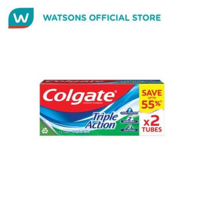 COLGATE Triple Action Anti-Cavity Family Toothpaste 120G Twin Pack 815 ...