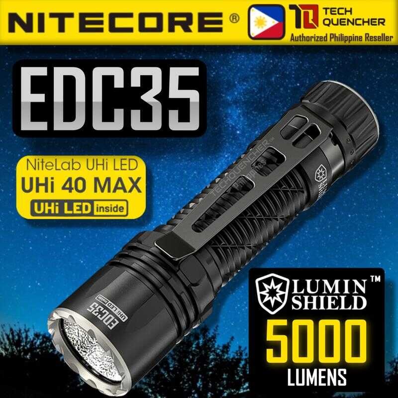 Nitecore Edc35 Flashlight With Lumin Shield - 5000 Lumens Usb-C Rechargeable 550M Beam Ip68 ...