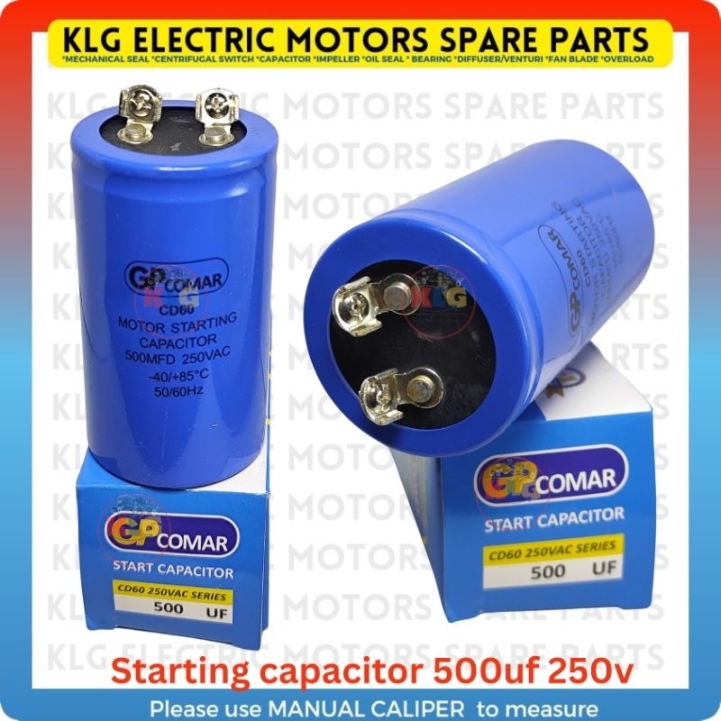 Starting capacitor 500uf 250v socket type | water pump parts | Shopee ...