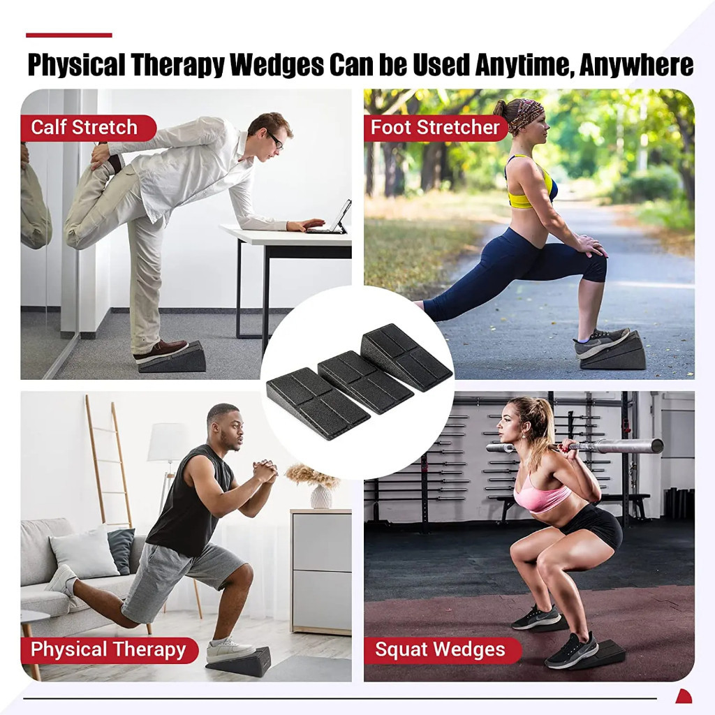 3pcs/Set Yoga Bricks Squat Wedge Blocks Slant Board Adjustable Non-Slip ...