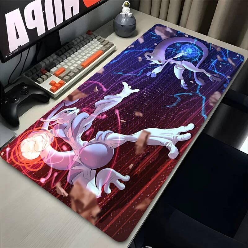 Purple Mouse Pad Large Gamer P-pokemon Mewtwo Keyboard Desk Mat XXL ...