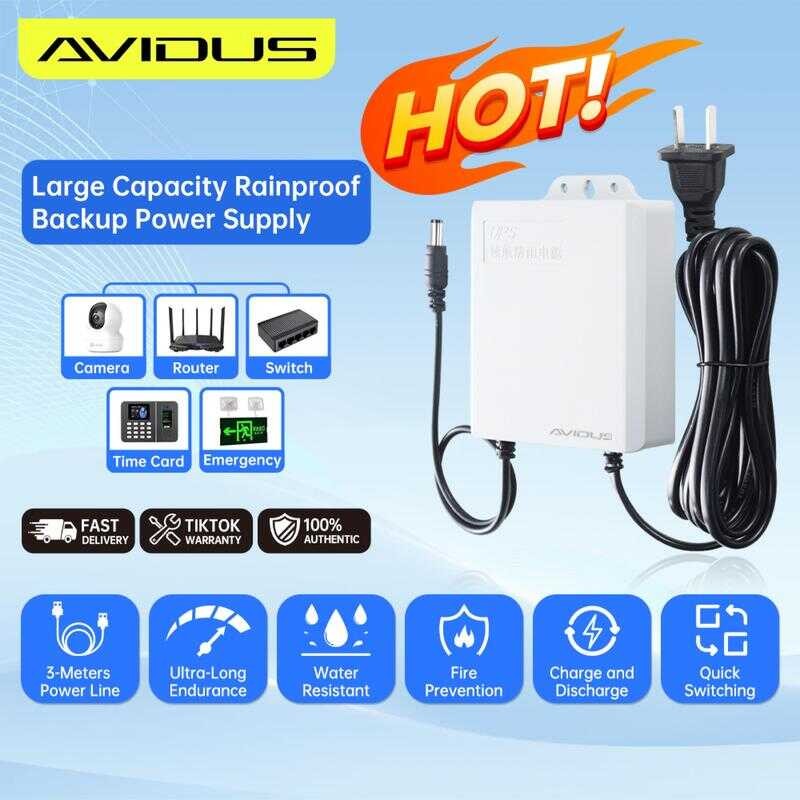 AVIDUS 12V 1.5A Uninterruptible Power Supply Mini UPS Battery Backup For Wifi Router Modem And ...