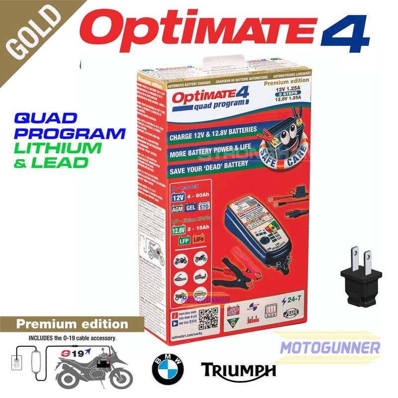 Optimate 4 QUAD Program /Triumph Lithium, Gold Series (Tm-631) 12V / 12 ...