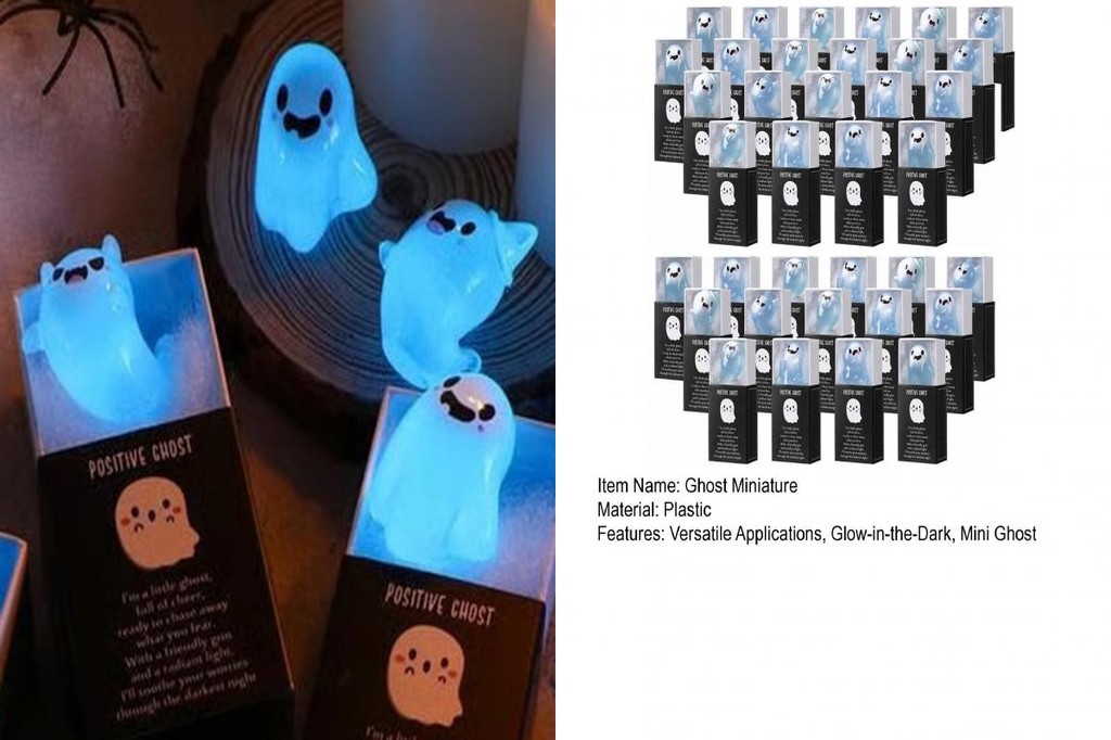 ZTUR_ Miniature Ghost Figurines Glow in the Dark Halloween Decorations ...