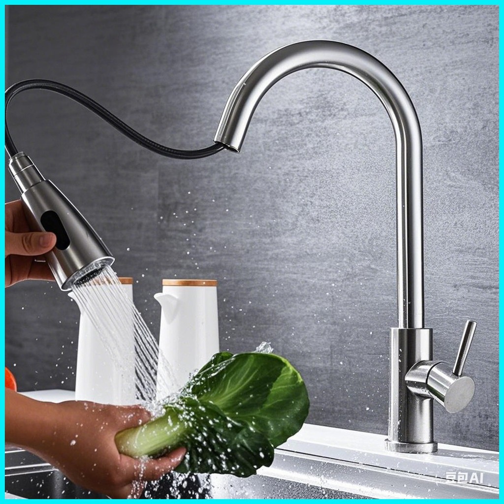 SUS304 Faucet Kitchen Sink Faucet Rotate Freely 360° Pull-out Faucet ...