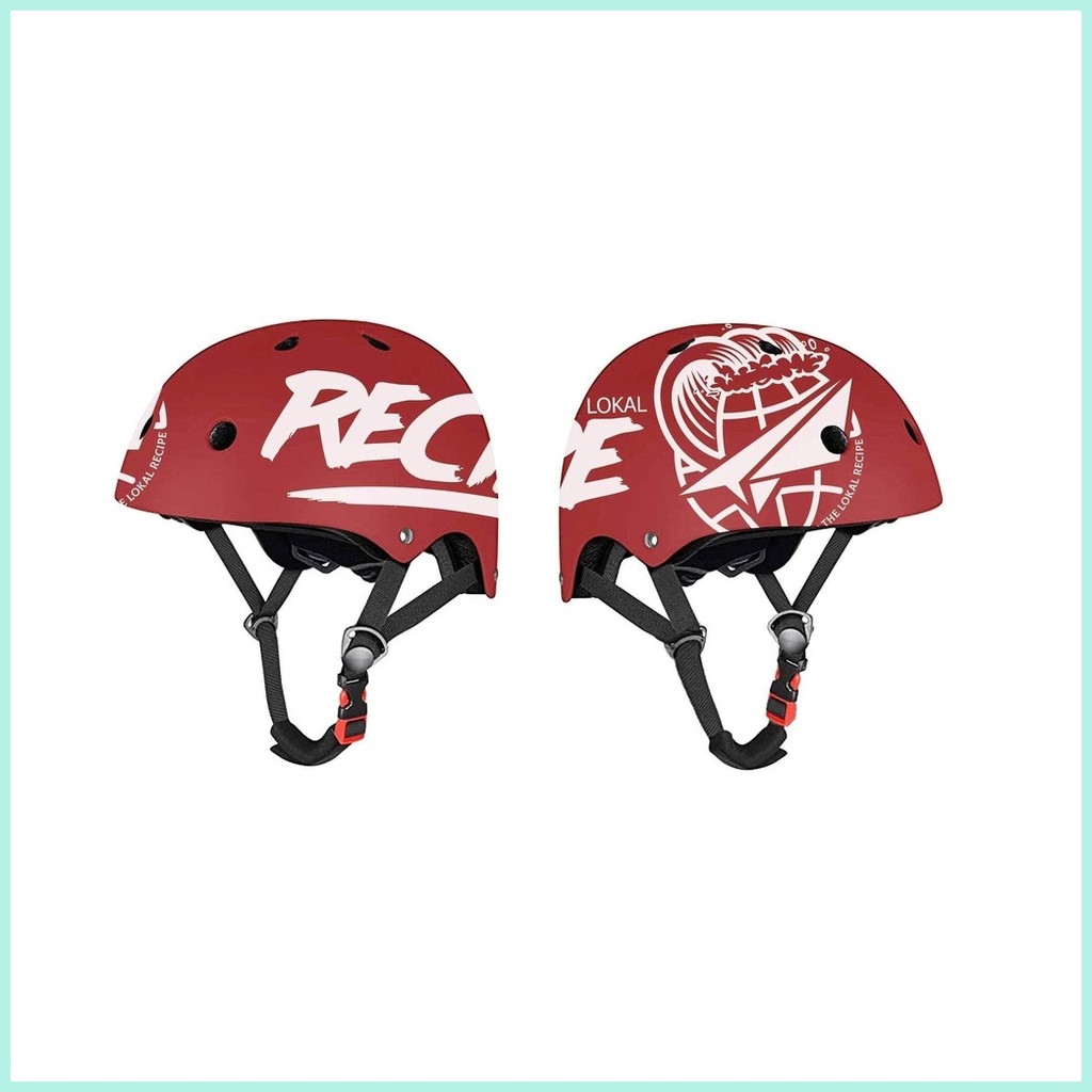 THE LOKAL RECIPE BLACK RED NUTSHELL HELMET | Shopee Philippines