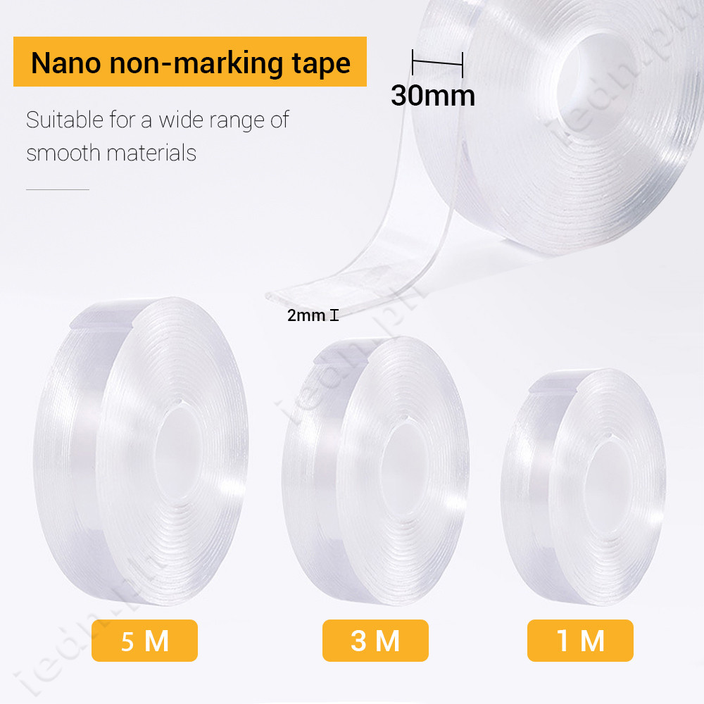 Nano Double Sided Tape 1M/3M/5M Strong Stickiness Waterproof Reusable ...