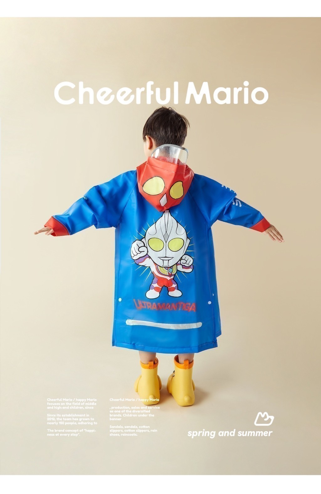 Cheerful Mario Raincoat for Kids Ultraman Raincoat for boy Waterproof ...