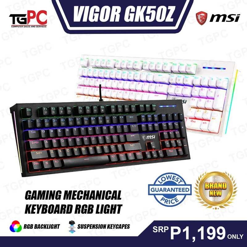 VIGOR MSI Gk50z Gaming Mechanical Keyboard Black RGB Light | Shopee Philippines