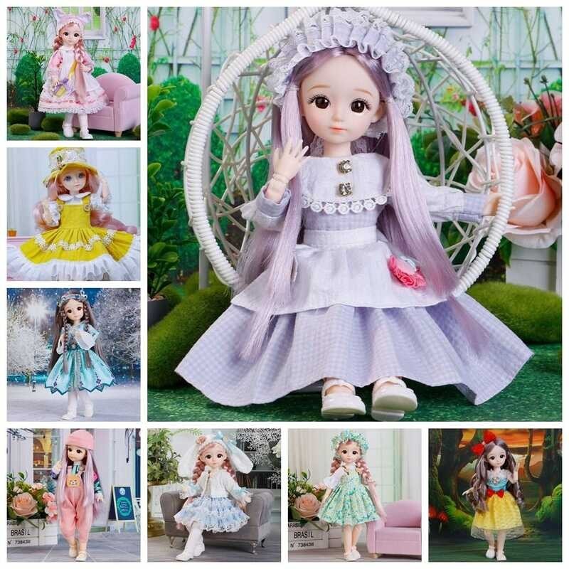 YAJZQZ Dress Up BJD Doll D Eyes With Clothes Removable Joints Mini ...