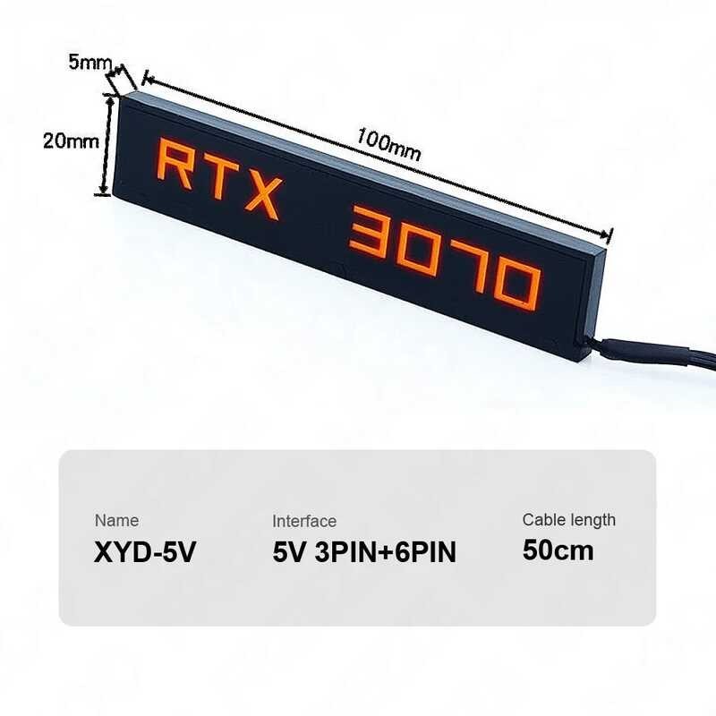 FREEZEMOD Mini VGA Side 5V 3Pin A-Rgb Graphics Card Luminous Nameplate ...