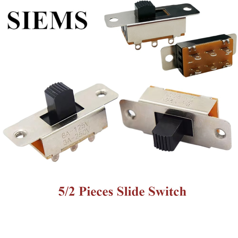 5/2 Pieces Slide Switch 2/3 Position 6 Pin with High Current 3A 250V PCB Panel Mount Vertical ...