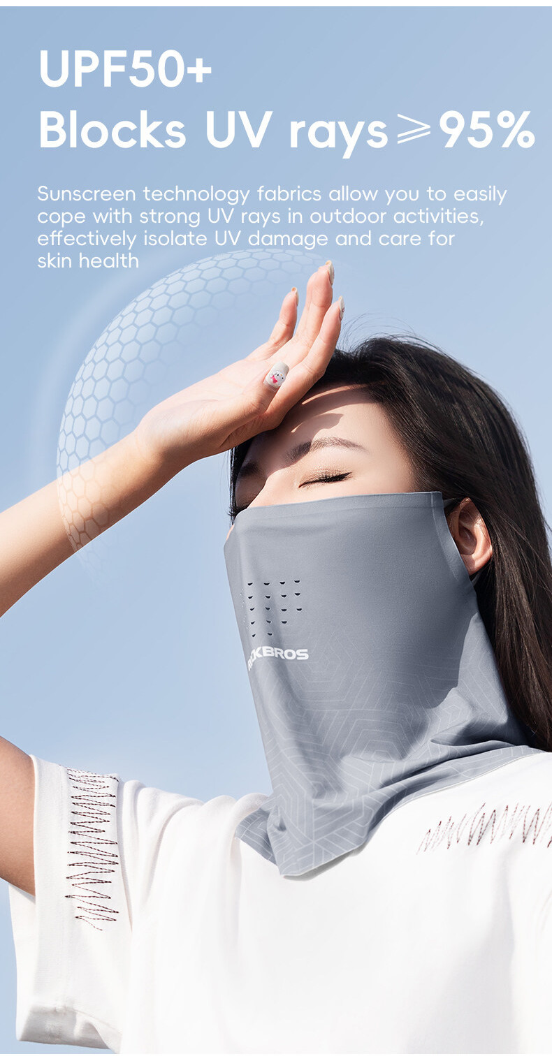 ROCKBROS Ice Silk Face Mask Anti-UV Cool Breathable Headscarf Outdoor ...