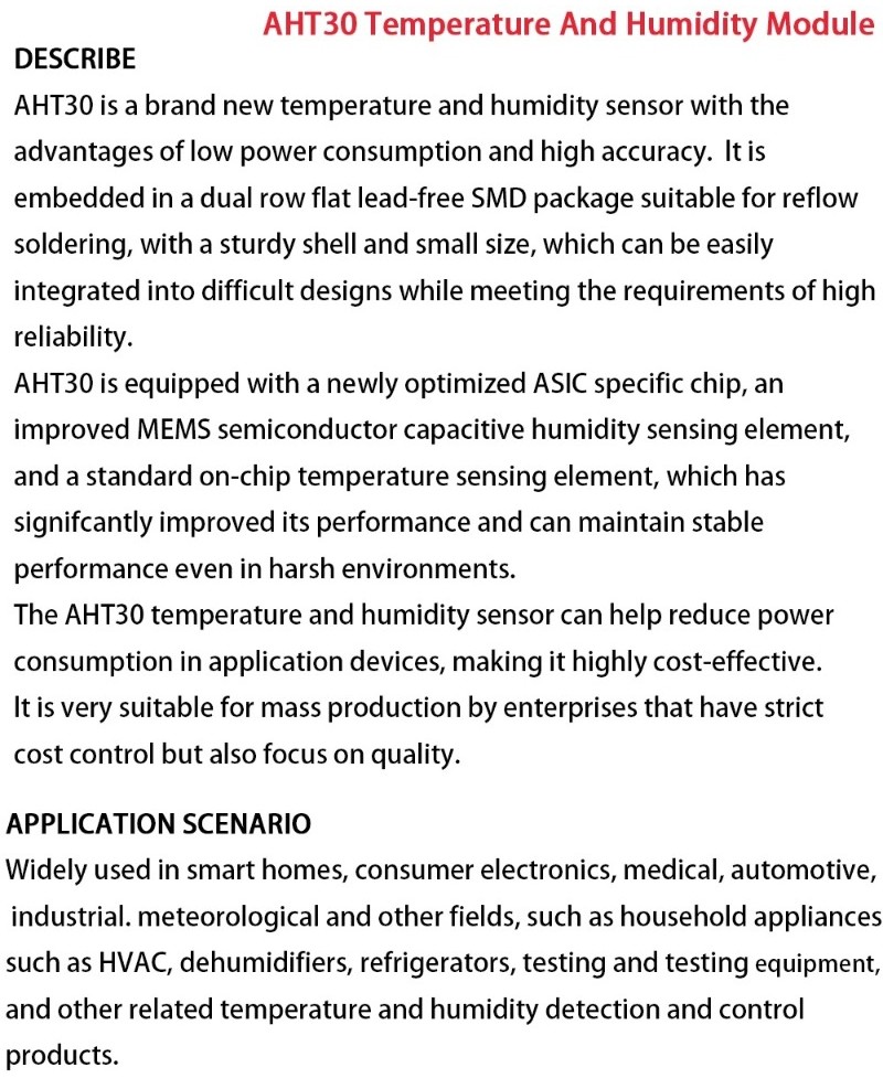 AHT30 Temperature Humidity Sensor Module Temperature And Humidity Probe ...