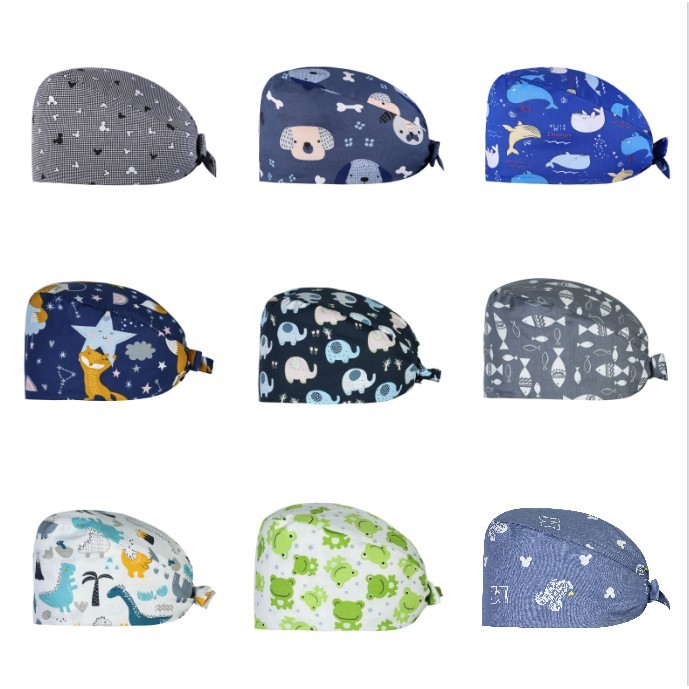Surgical cap Ajustable Built-in sweat towel doctor nurse cap scrub cap ...