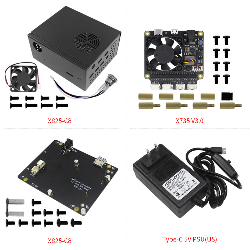 Raspberry Pie 4B Expansion X825 2.5 Inch SATA Hard Disk SSD Solid State ...