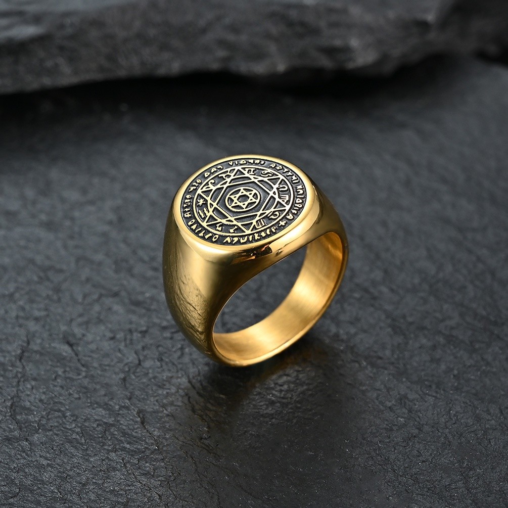 Pentagram of Solomon Rings for Men Patron Saint Ring Archangel Raphael ...