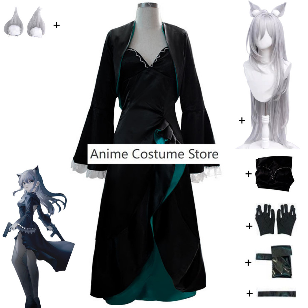 § Anime Game Blue Archive Sunaokami Shiroko Cosplay Costume Black Long ...