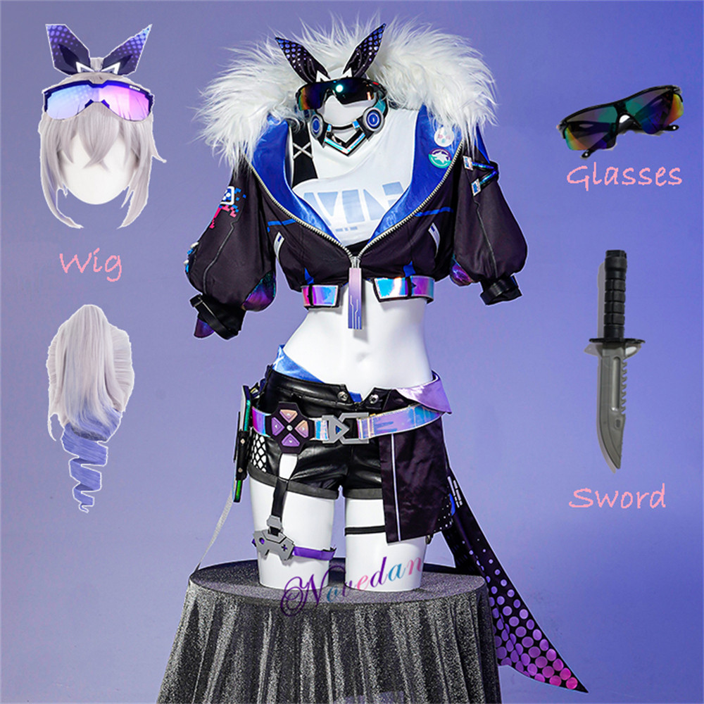 §≈ Honkai Star Rail Sier Wolf Cosplay Costume Wig Hair Game Uniform ...