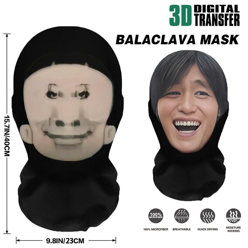 Halloween Funny Mask Hat Funny Face Dress Prank Headgear Mesh Mask ...