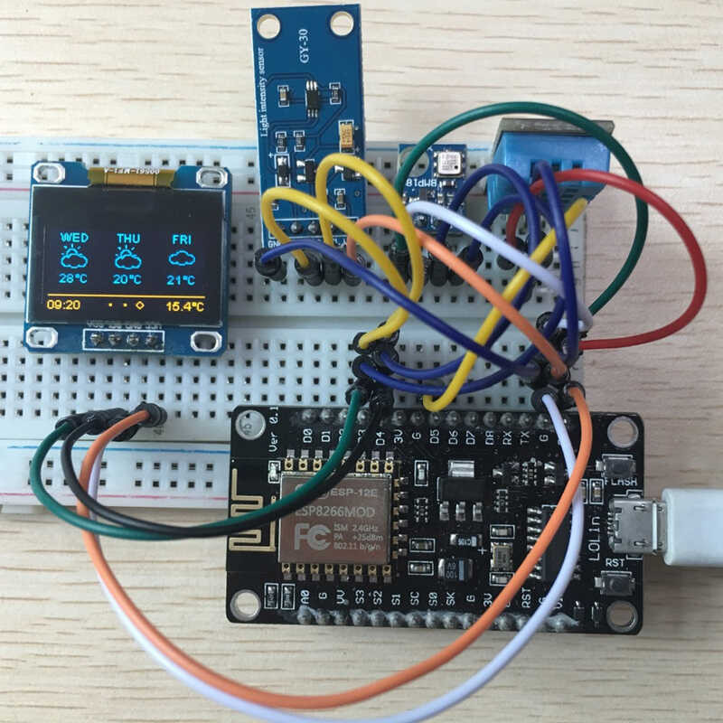 Weather Esp8266 Station OLED Display Temperature Humidity Atmospheric ...