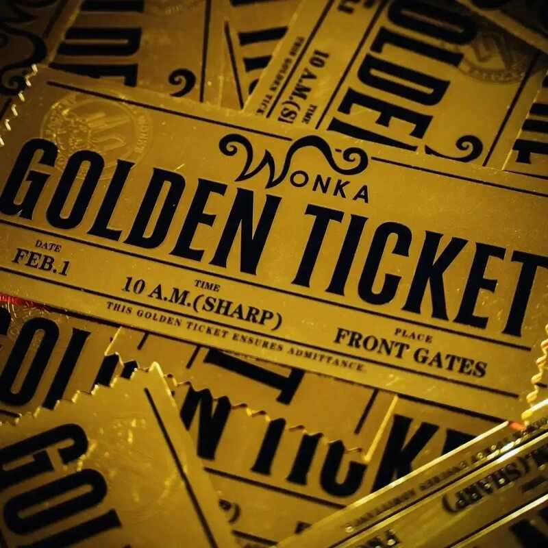 5 Charlie And The Chocolate Factory Wonka Golden Ticket Anime Gold ...
