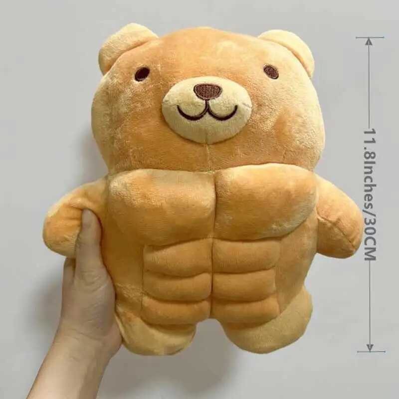 Cute ∮ Muscle Body Teddy Bear Plush Toys Stuffed Animal Boyfriend Hable ...