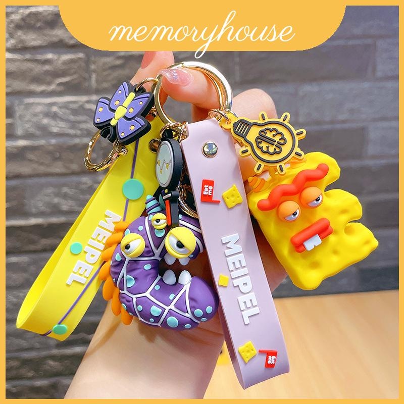 Resin Letter Stylish Monster Keychain Adorable Cartoon Keyring For ...