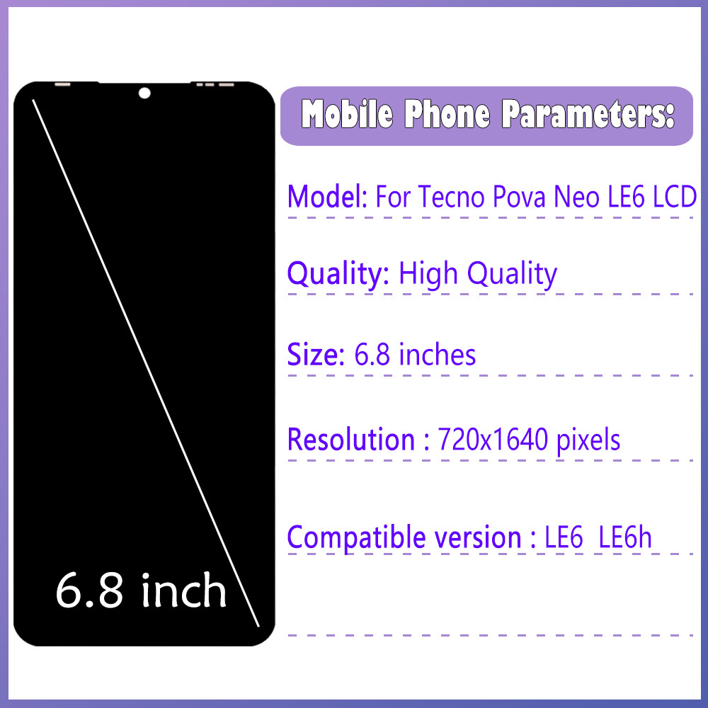 For Tecno Pova Neo LE6 LCD Display Touch Screen Digitizer Assembly For ...