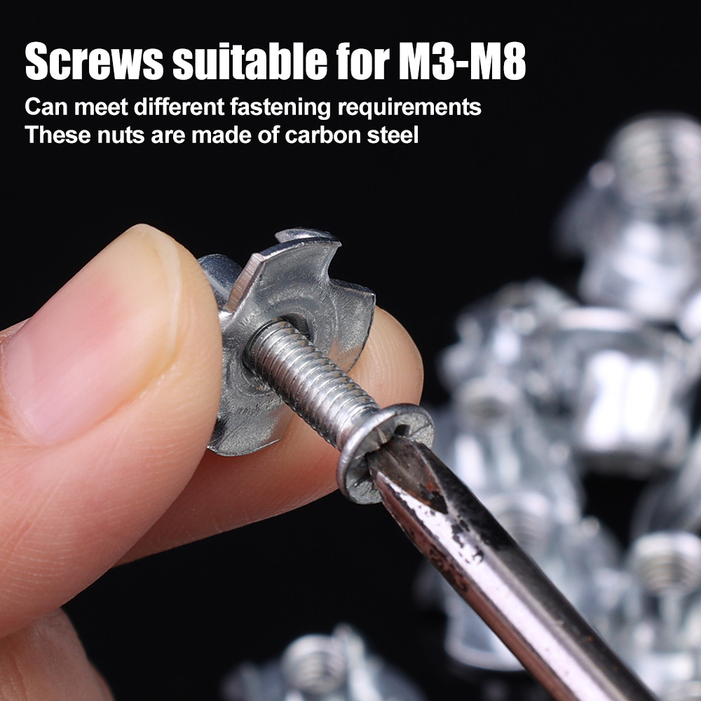 M3-M8 Carbon Steel Four-jaw Nut - Car Furniture Repairing Accessories ...