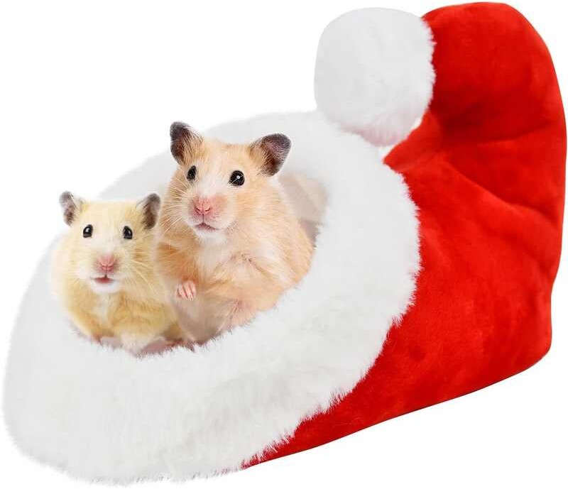 LyssK Christmas Theme Bed Small Animals Santa Shoe Hideout Xmas Cave ...