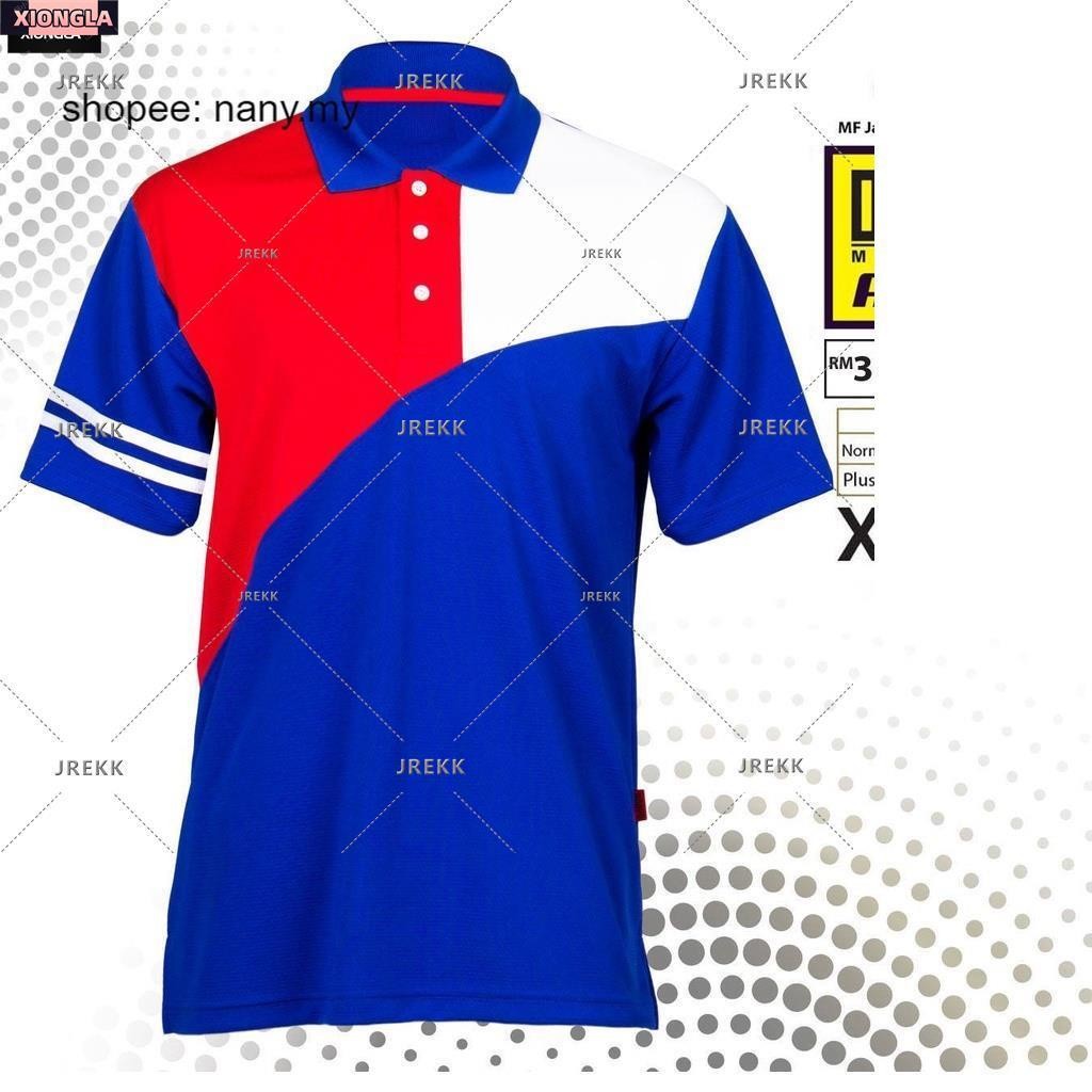 Full sublimation Polo shirt uniform couple set Royal Blue version 3 ...