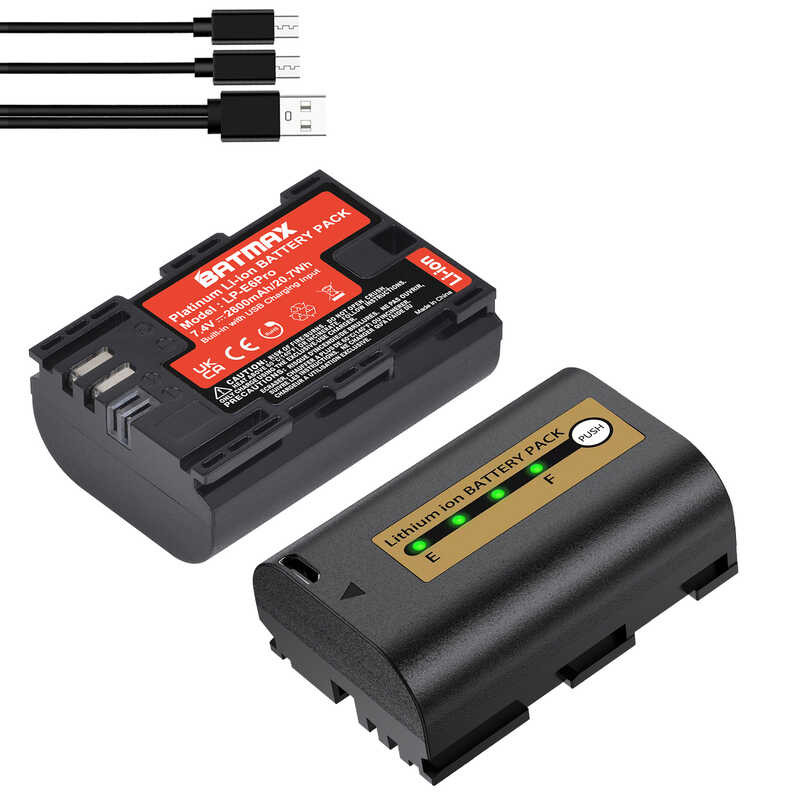 2800mAh c Bulit-in USB LP-E6 E6 LPE6 LP E6N Battery Akku for Canon 5D ...