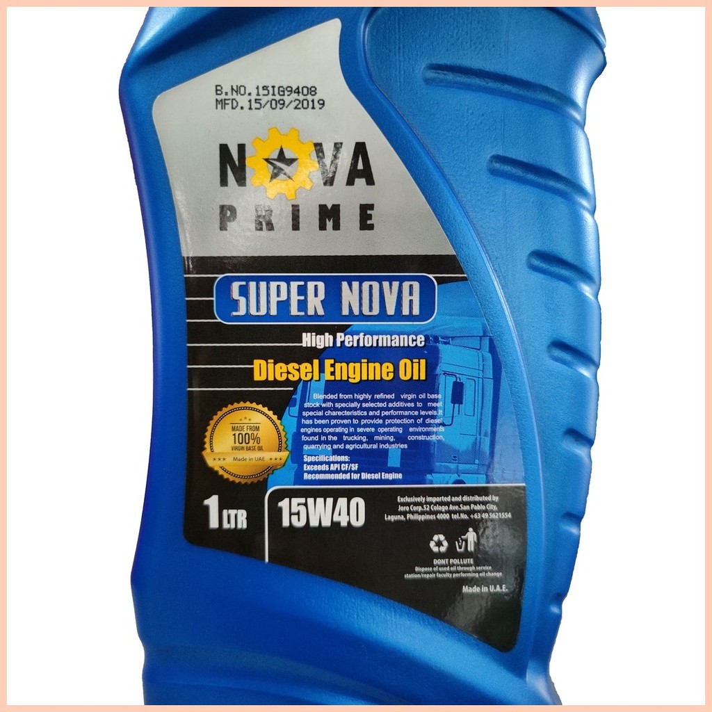 NOVA PRIME Super Nova Diesel Engine Oil 15W-40 ( 1 LITER ) | Shopee ...