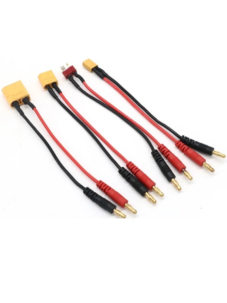 20cm XT30 XT60 XT90 T Plug Charge Lead to 4.0mm Banana Plugs Silicone Wire 14AWG For B6 Charger ...