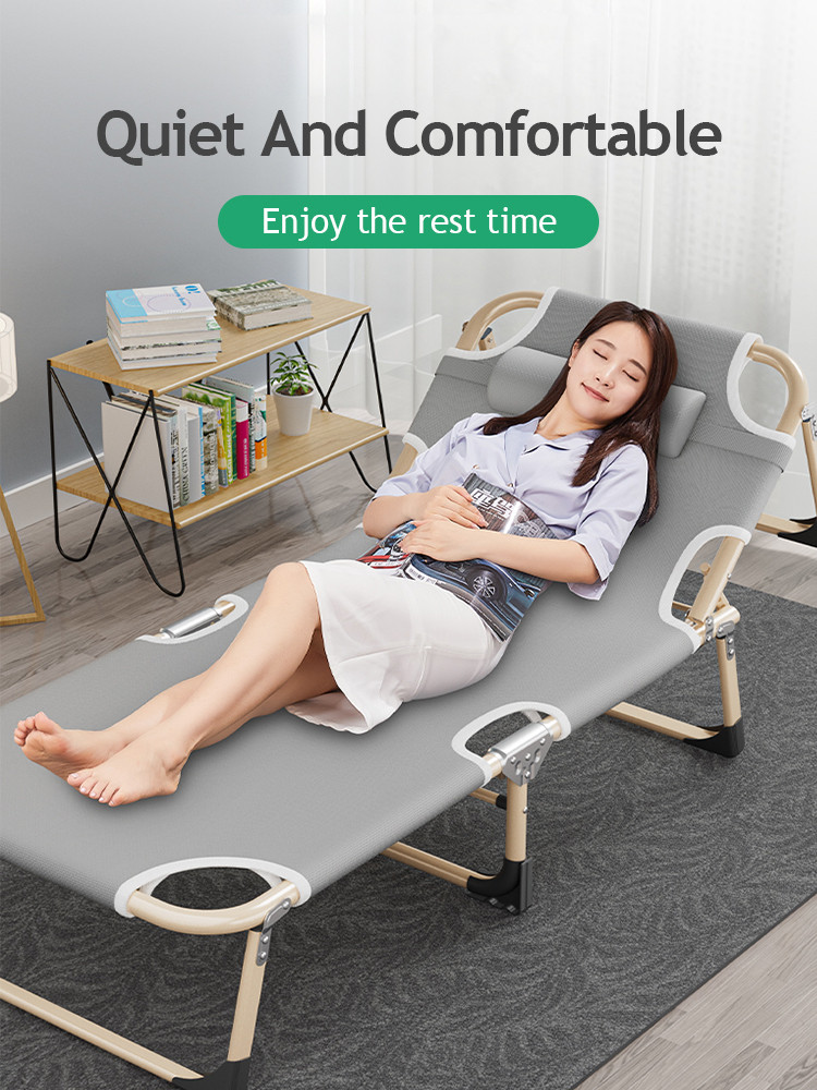 Adjustable Portable Folding Bed with Reclining Feature and Handrail ...