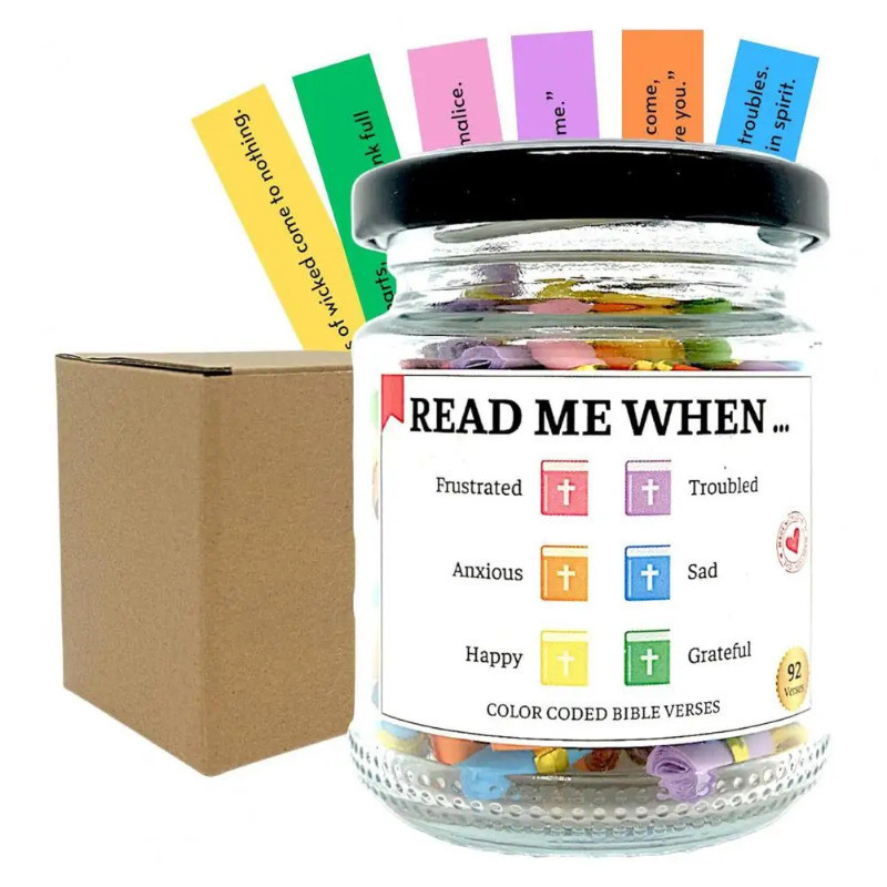 Bible Verse Jar Read Me When Colorful Bible Verses Glass Jars Holy Jar ...