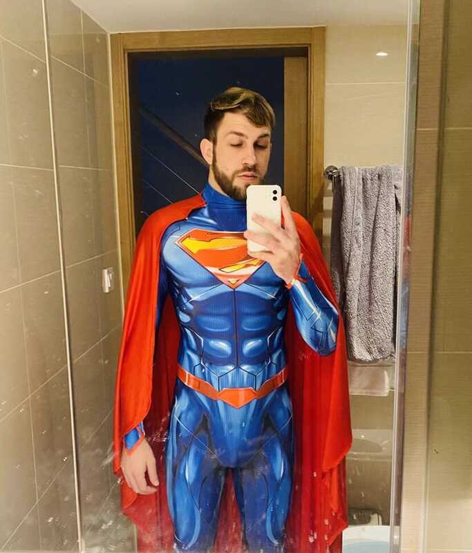 DC Comics Justice League New Blue Muscle Suit Erman Cosplay Set ...