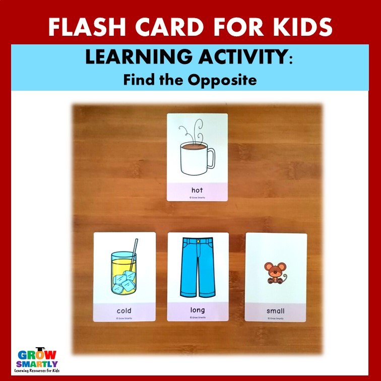 40 pcs Antonyms Opposites Flash Card for Kids Adjectives English Flash ...