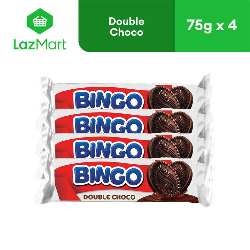 Bingo Double Chocolate Filled Choco Sand Cookies 75G - Pack Of 4 ...