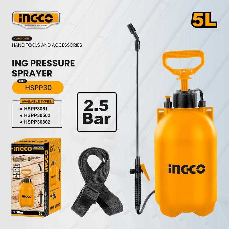 Ingco Pressure Sprayer 5L / 8L Hspp3051 | Hspp30502 Hspp30802 (Iht) 7B3 ...