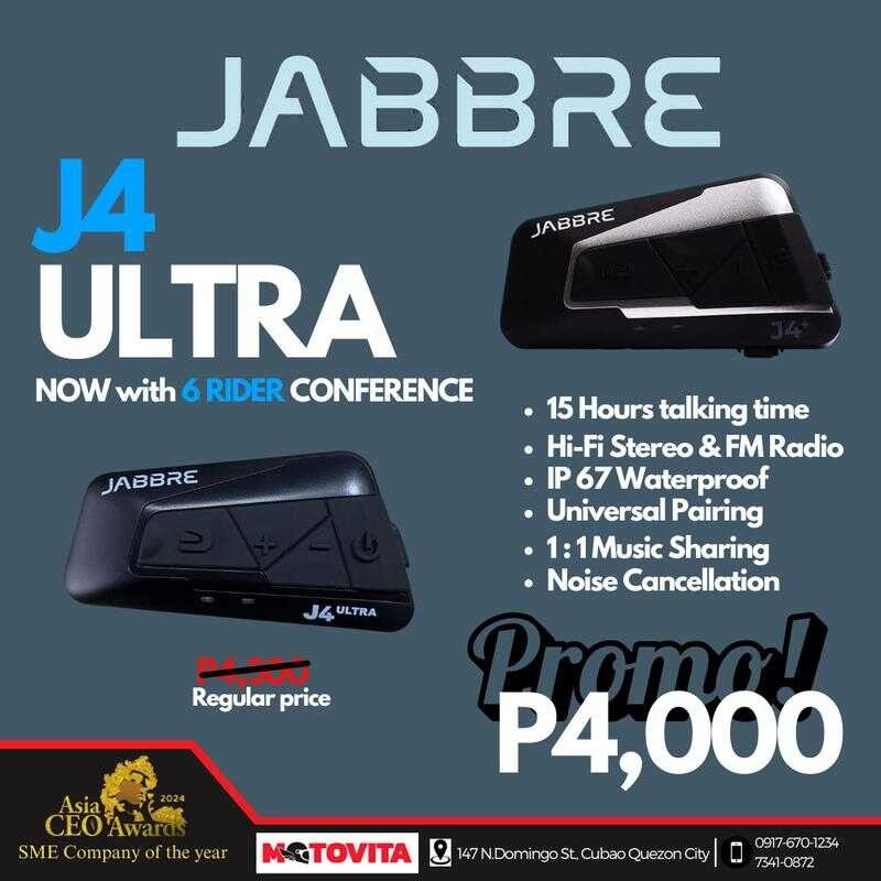 JABBRE J4 ULTRA 6 RIDERS CONNECTION (Helmet Intercom) 86 | Shopee ...