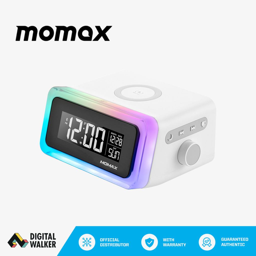 Momax Q.Clock 2 Digital with Wireless Charger and Bluetooth Speaker ...