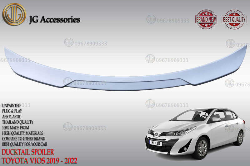 GEN TOYOTA VIOS 4 2019 2020 2021 2022 REAR SPOILER WING UNPAINTED ...