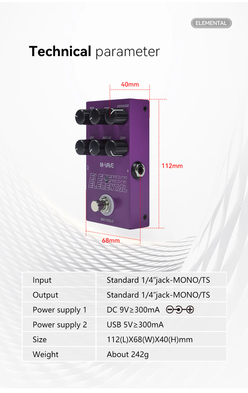 M-vave Elemental Digital Delay Pedal, 9 Different Delay Effects ...