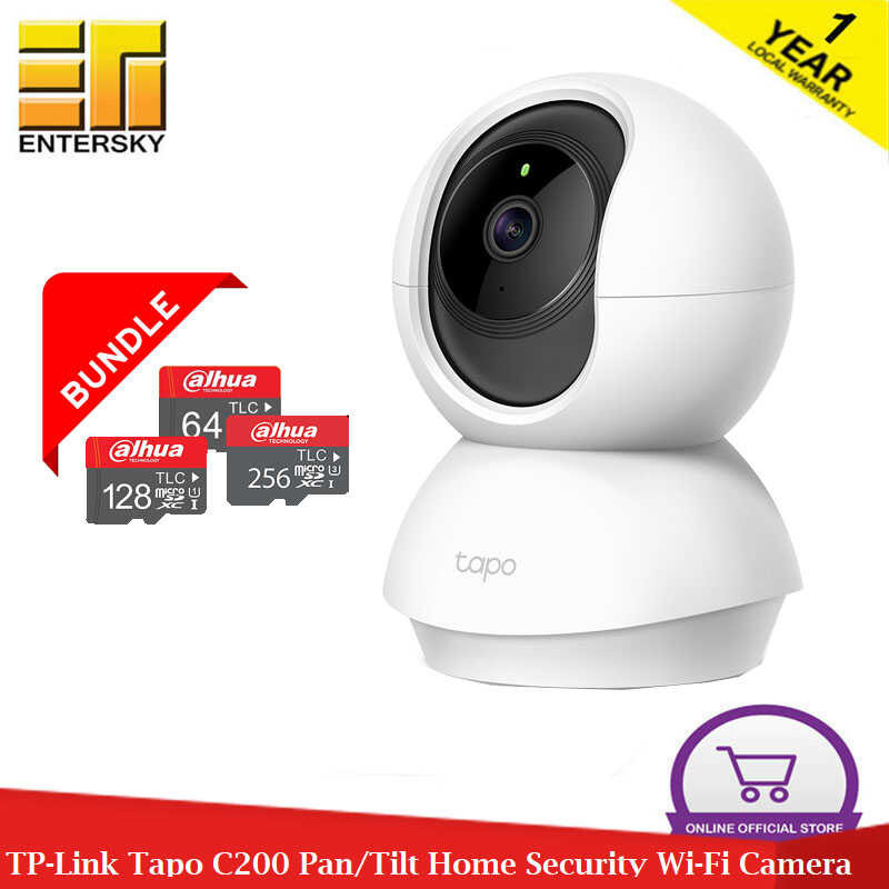 Tapo Tp-K C200 Pan/Tilt Home Security Wi-Fi Camera Bundle Micro SD ...