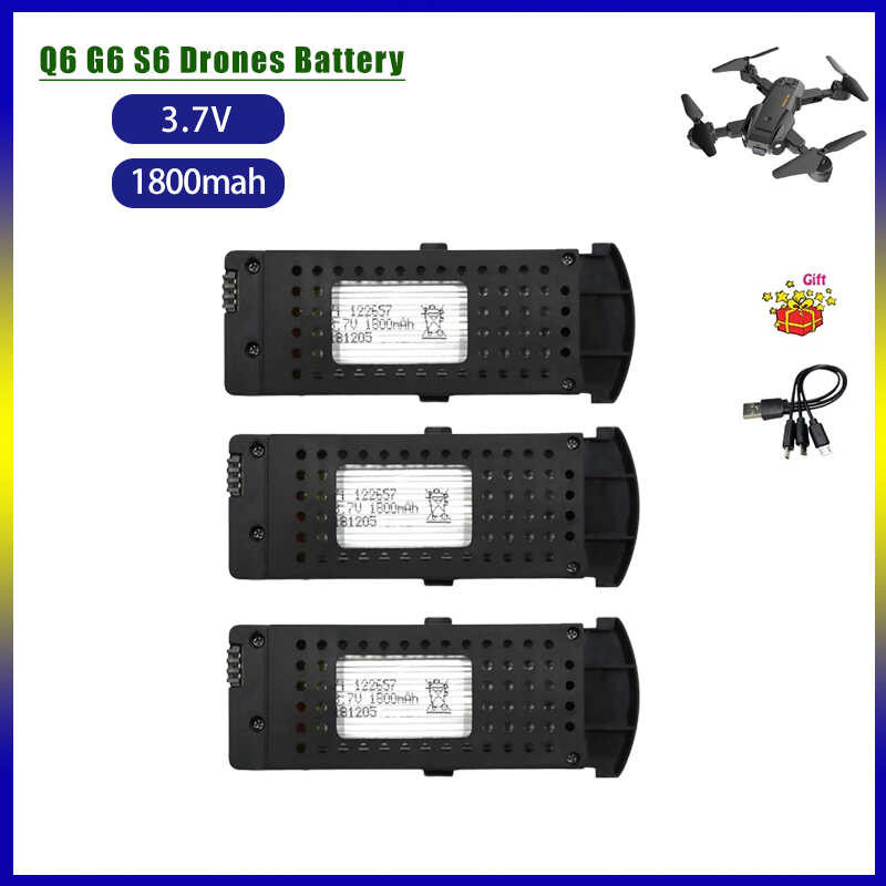 3.7V 1800mAh Li-po Batteries G6 S6 8K RC Quadopter Spare Parts For Q6 ...