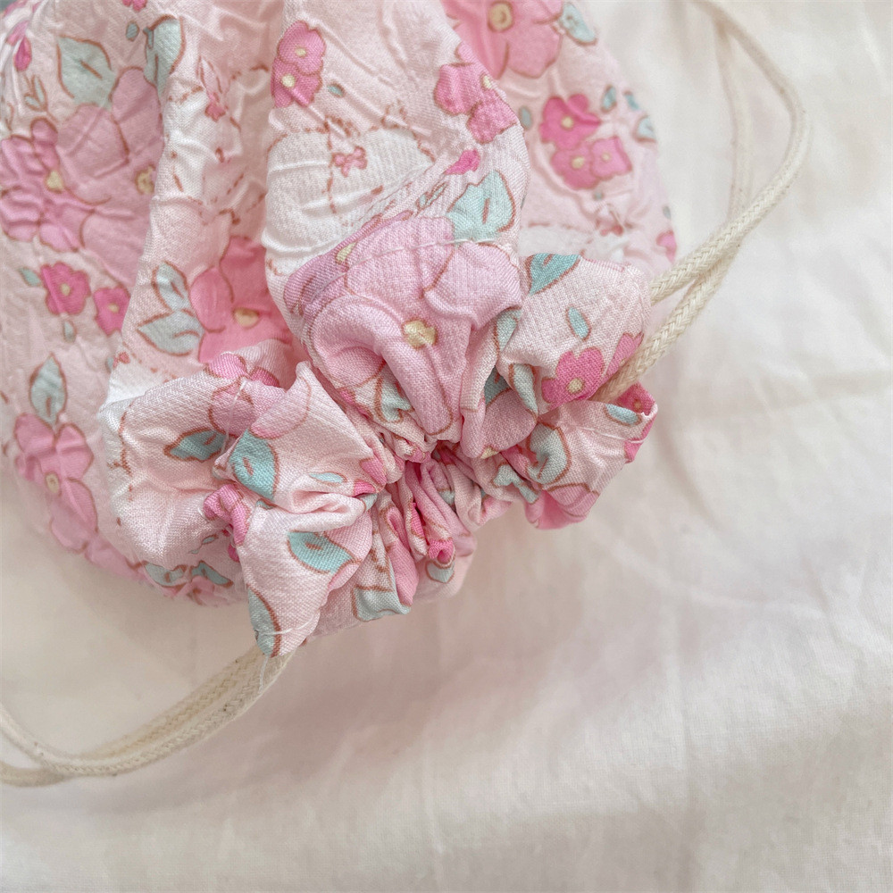 Cherry Blossom Pink Flower Drawstring Drawstring Pocket Cute Little ...