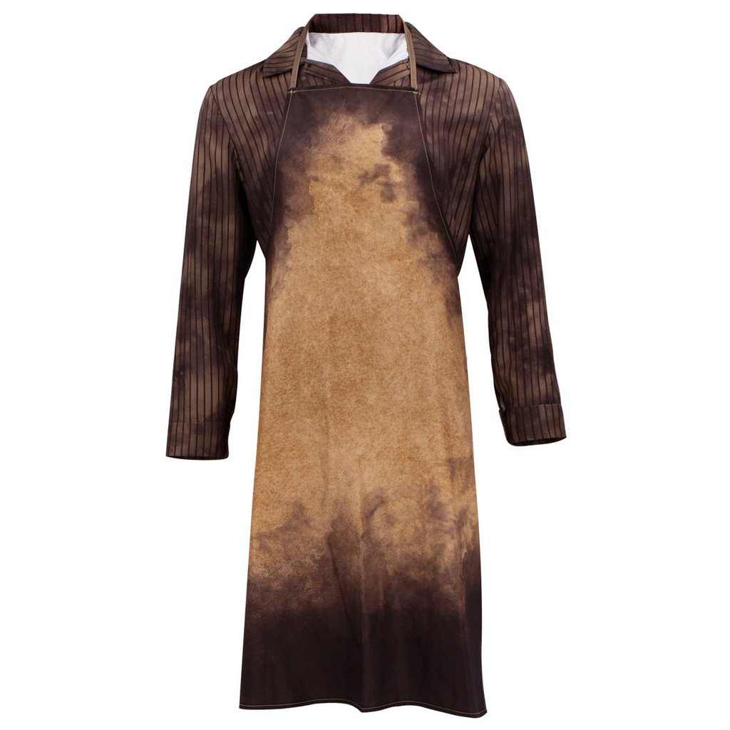 § Movie Leatherface Cosplay Costume Human Face Butcher Top Apron Full ...