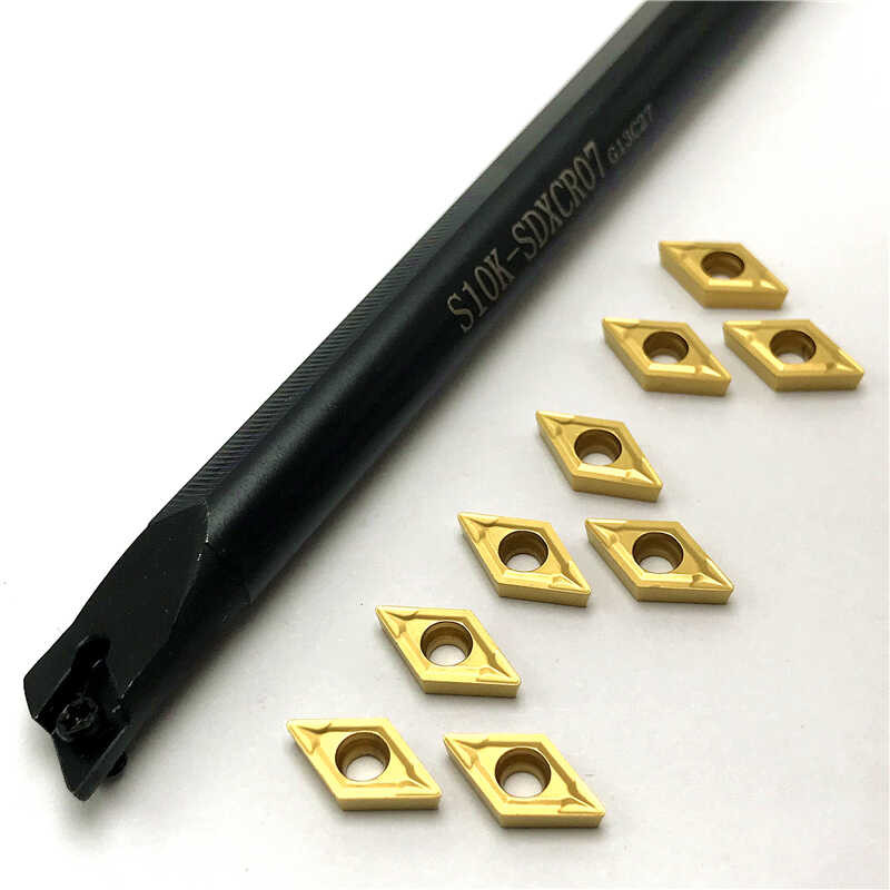 S12M S10K S08K S16Q -SDXCR07 Internal Turning Tool Holder + DCMT070204 Carbide Inserts Lathe To ...